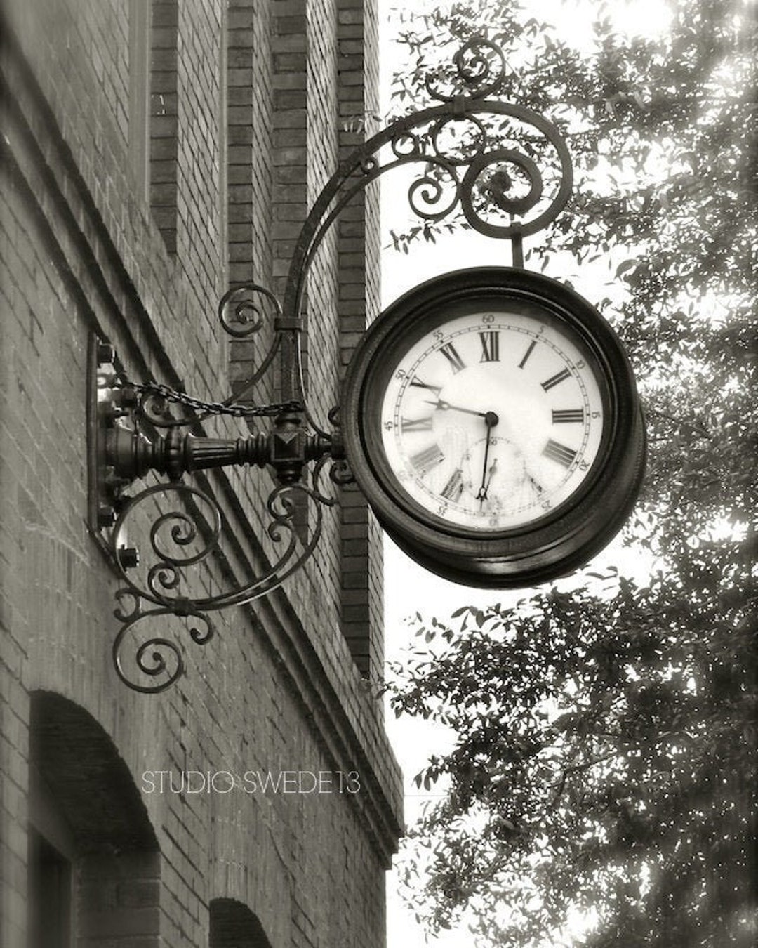 Father Time Clock Art, Savannah Art, Old Clock Print, Antique Clock ...