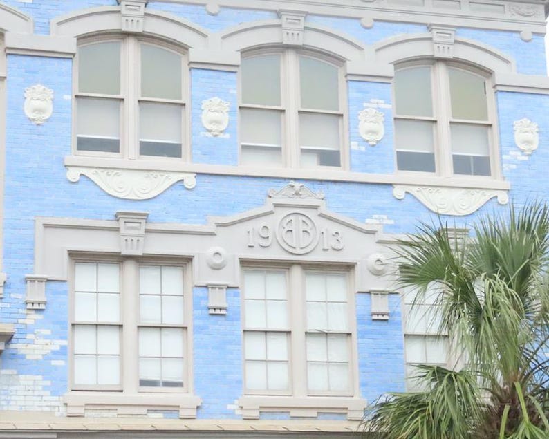 1913- Charleston Architecture Print, Blue Charleston Art, Charleston ...