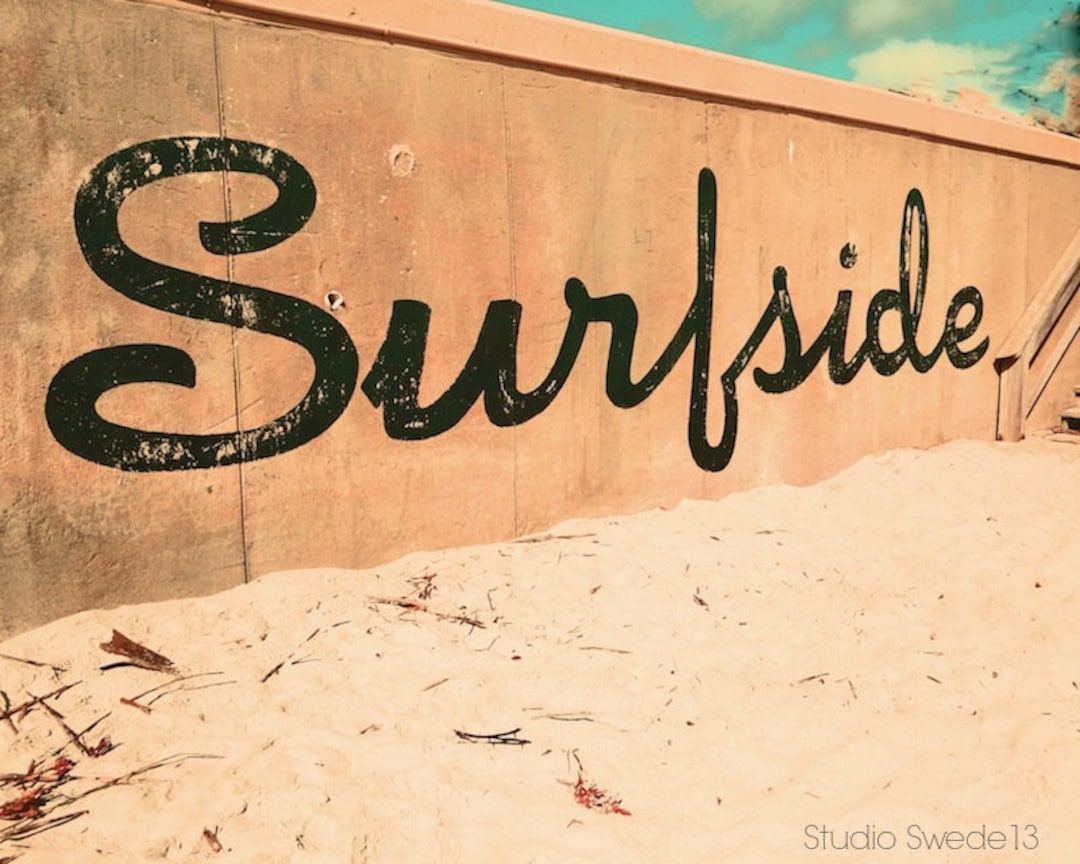 Surfside Beach Print, Florida Beach Wall Art, Surfside Sign, Rustic ...