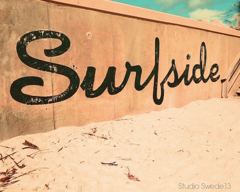 Surfside Beach Print, Florida Beach Wall Art, Surfside Sign, Rustic ...