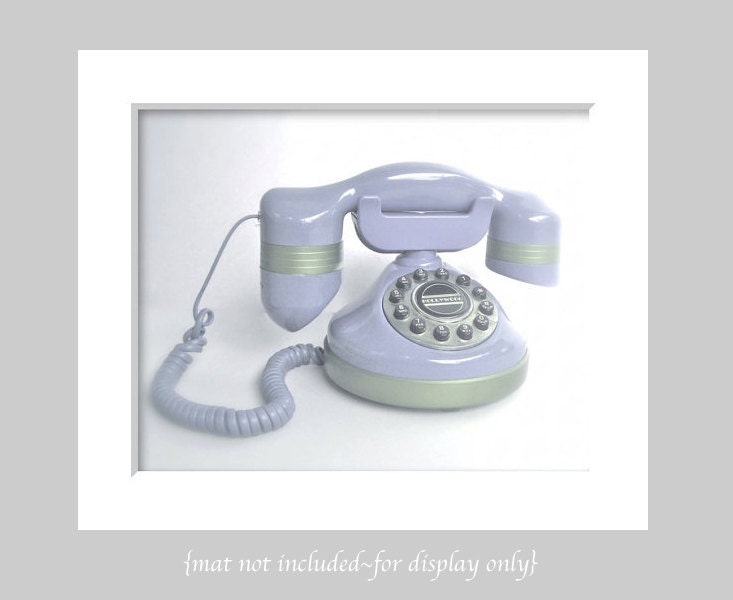 Call Me Vintage Retro Telephone Art Print, Home Office Art, Lavender ...