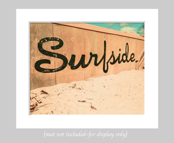 Surfside Beach Print, Florida Beach Wall Art, Surfside Sign, Rustic ...