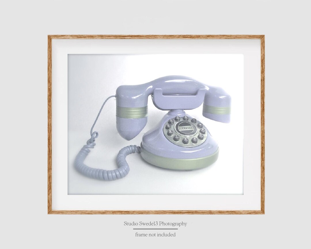 Call Me- Vintage Retro Telephone Art Print, Home Office Art, Lavender ...