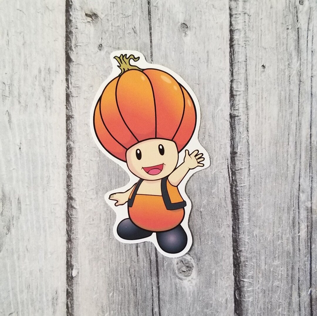 Pumpkin Toad Halloween Super Mario Matte Vinyl Sticker - Etsy