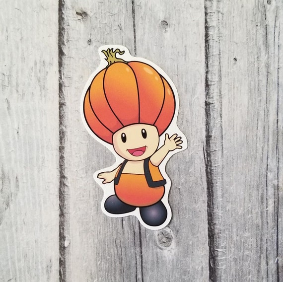 Pumpkin Toad Halloween Super Mario Matte Vinyl Sticker, 2.75" Die Cut ...
