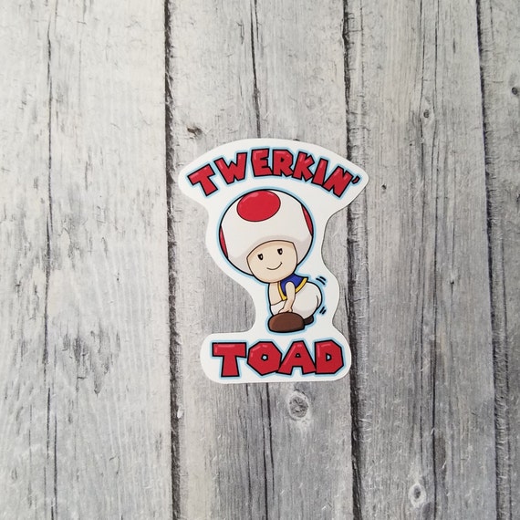 Dancing Toad Super Mario Matte Vinyl Sticker, 2.75" Die Cut, Laptop ...