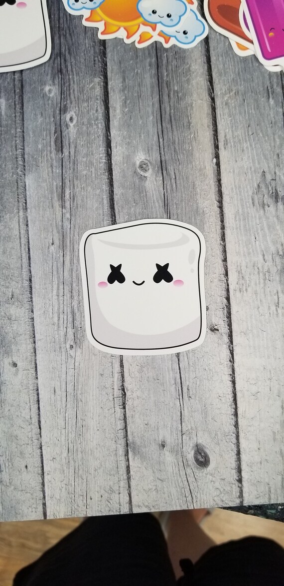 Kawaii Marshmallow Marshmello Matte Vinyl Stickers, 2.75" Die Cut ...