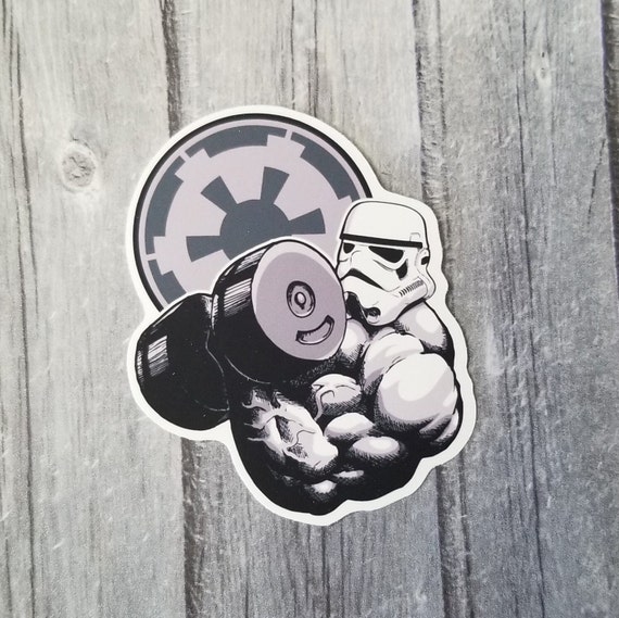 Stormtrooper Weightlifting, Stormtrooper Muscles Matte Vinyl Sticker, 2 ...