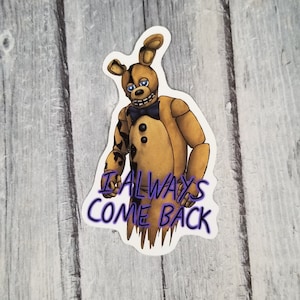 Five Nights at Freddy's Springtrap Movie Pose 3 Matte Vinyl Sticker ...