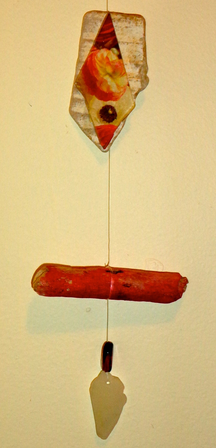 Ocean Objects Sun Catcher Ornament Hanging Decor Driftwood Sea Glass ...