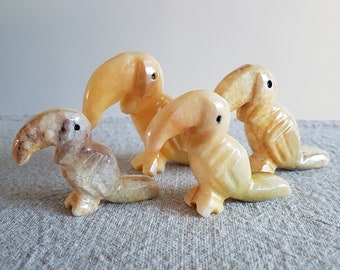 Carved stone birds | Etsy