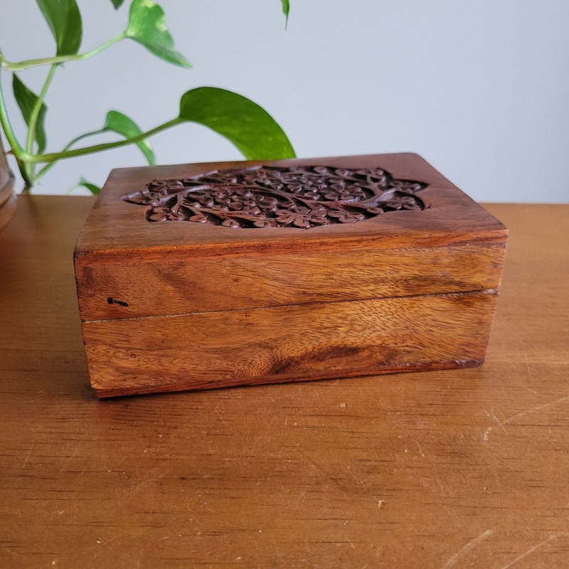 Carved Wood Box - Etsy