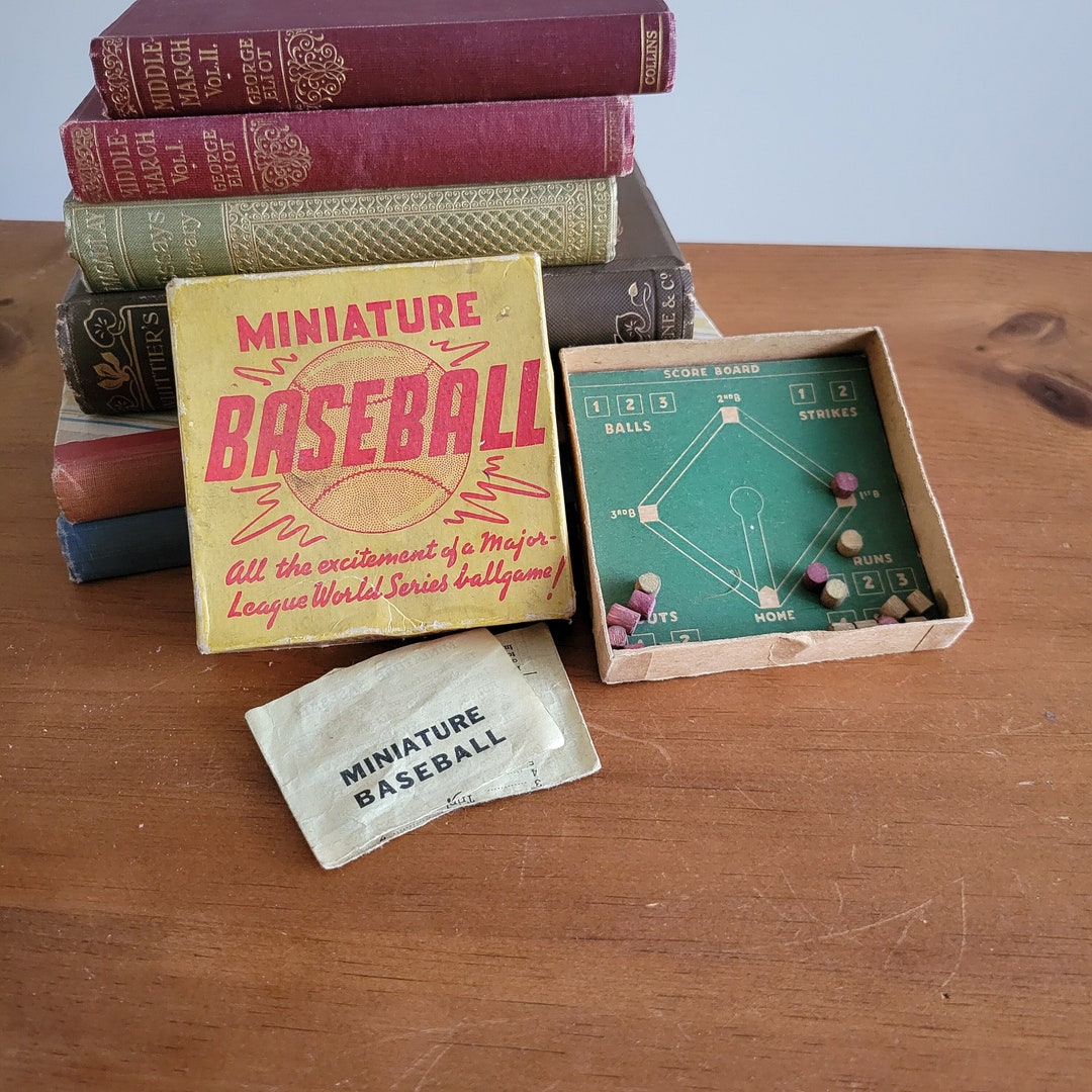 Miniature Baseball Game: Old Children's Toy, Tabletop Baseball Board ...