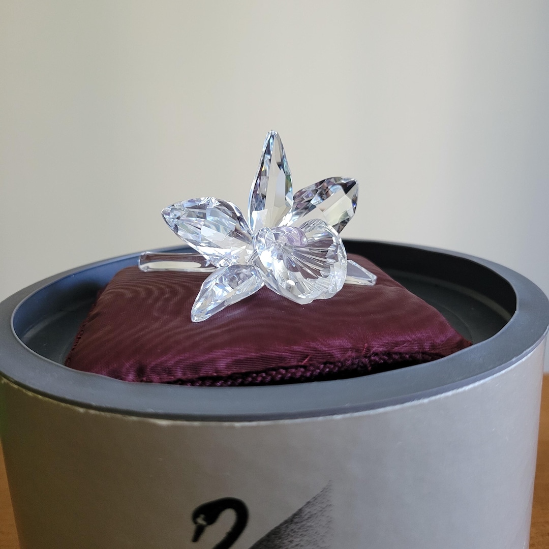 Swarovski Crystal Orchid With Display Pillow: Collectible Glass, Floral ...