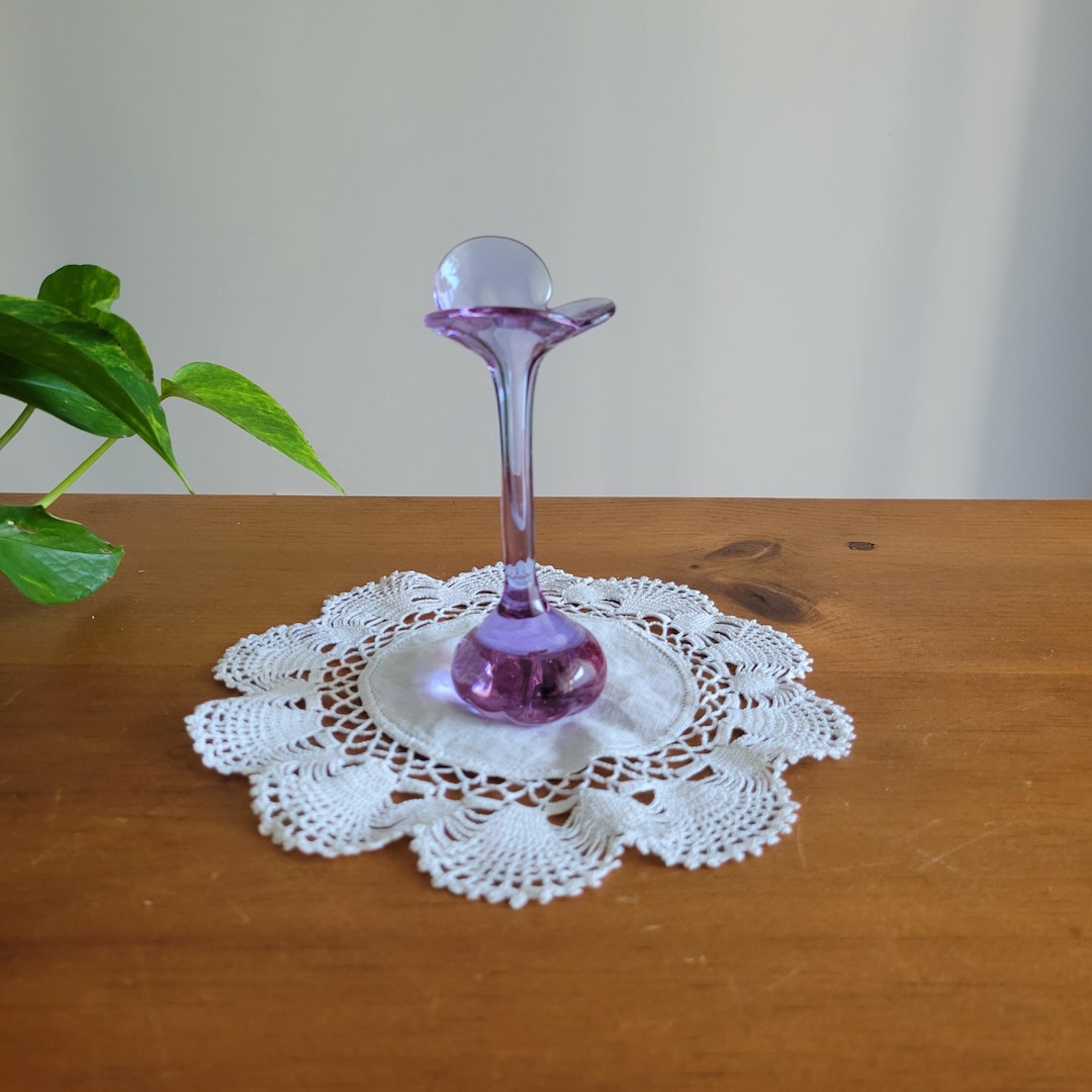Neodymium Art Glass Bud Vase: Small Alexandrite Purple & Blue Vase With ...