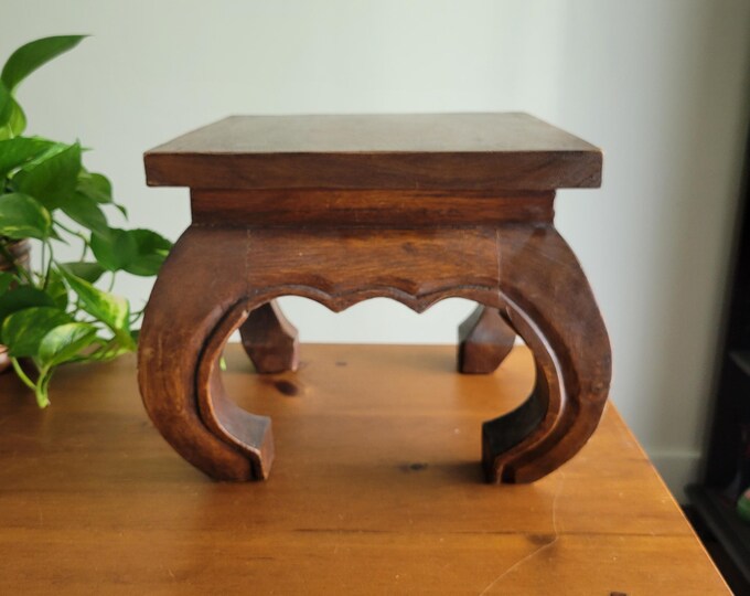 12" Square Vintage Opium Table: Large, Low Stool -- or Plant Stand ...