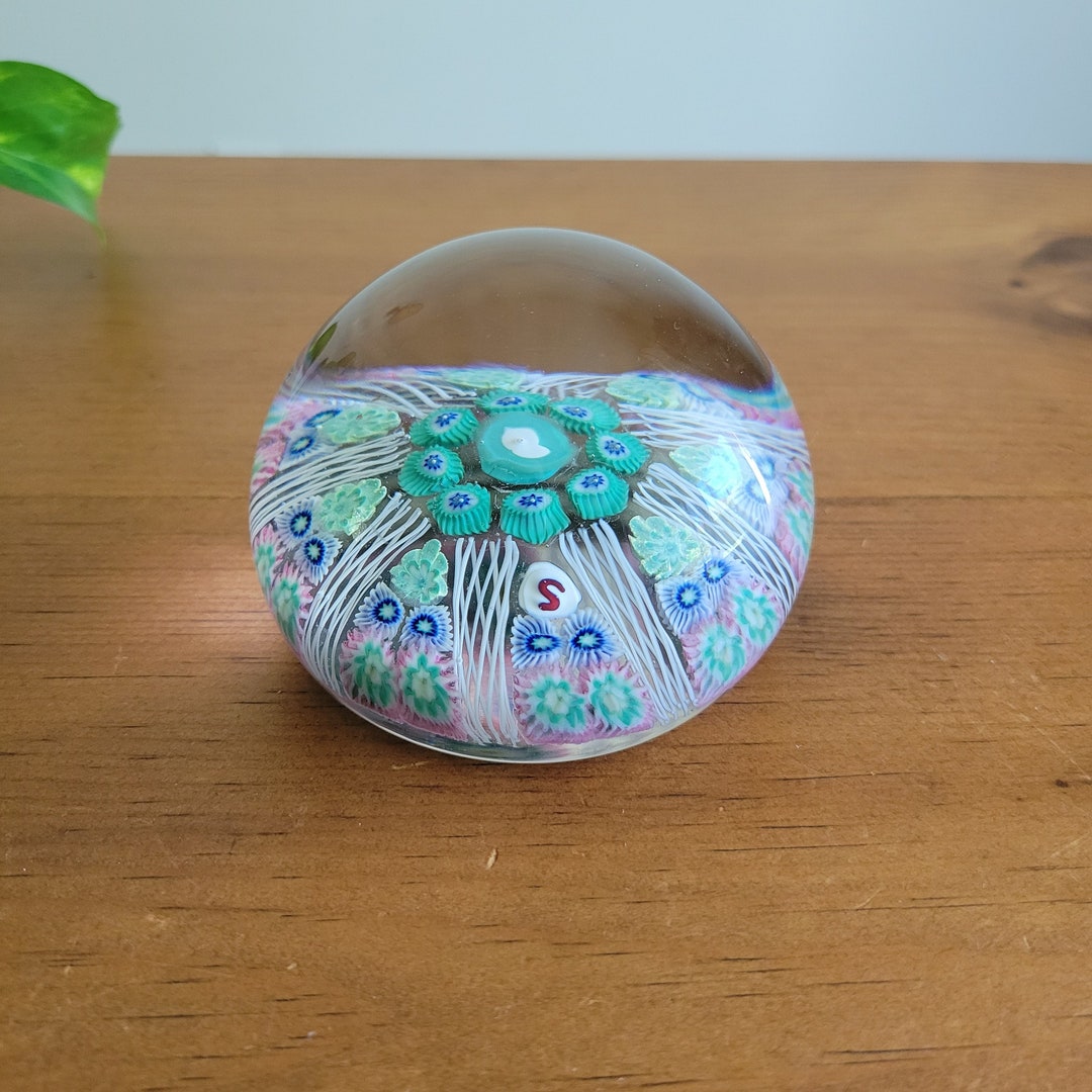 Strathearn Glass Paperweight With Date and Signature Canes: Pretty and ...