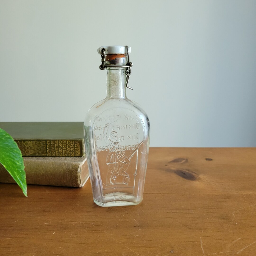 Antique Glass Flask With Porcelain Swing Top, Made in Denmark: Rustic ...