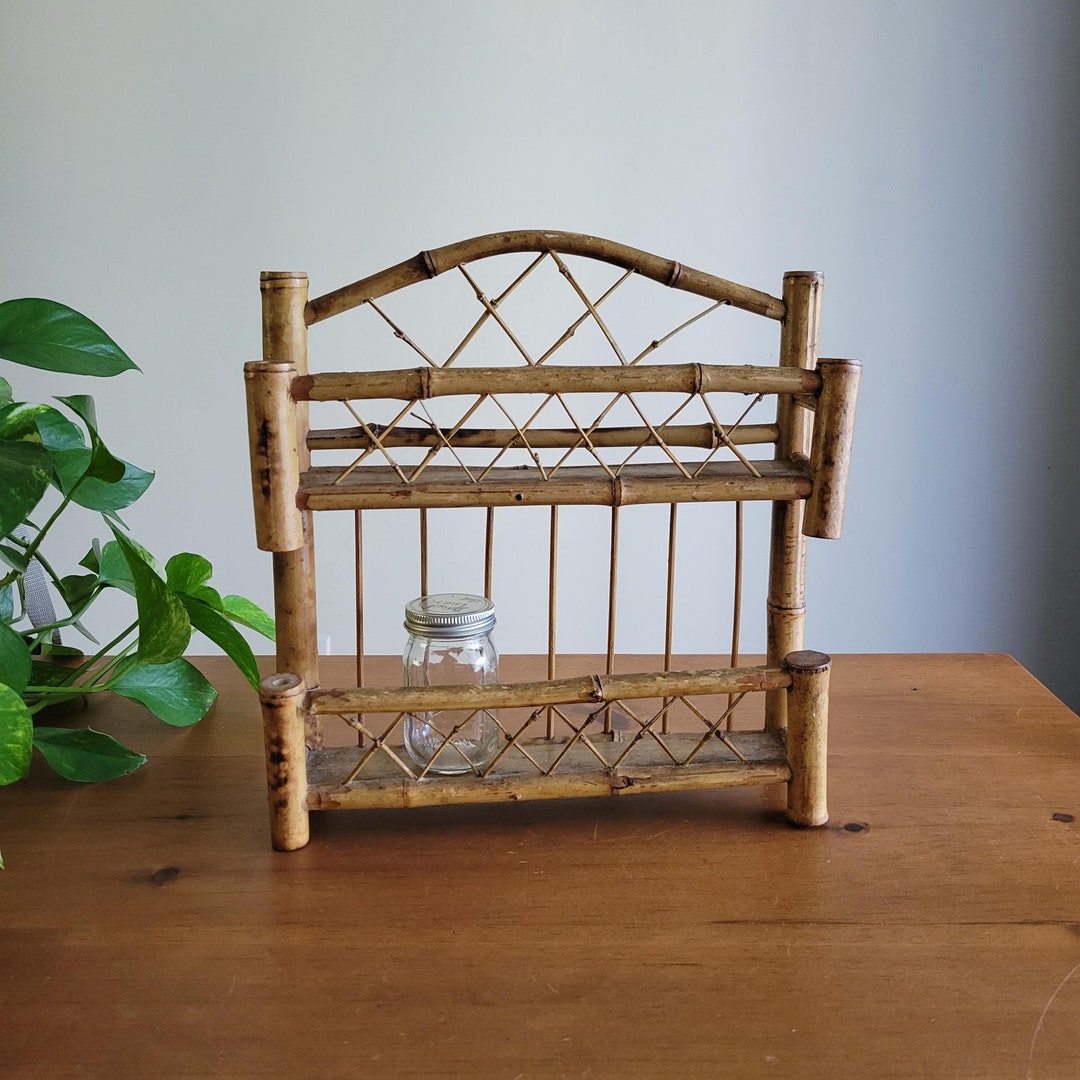 Tortoise Shell Bamboo Spice Rack: Vintage Kitchen Wall Decor - Etsy