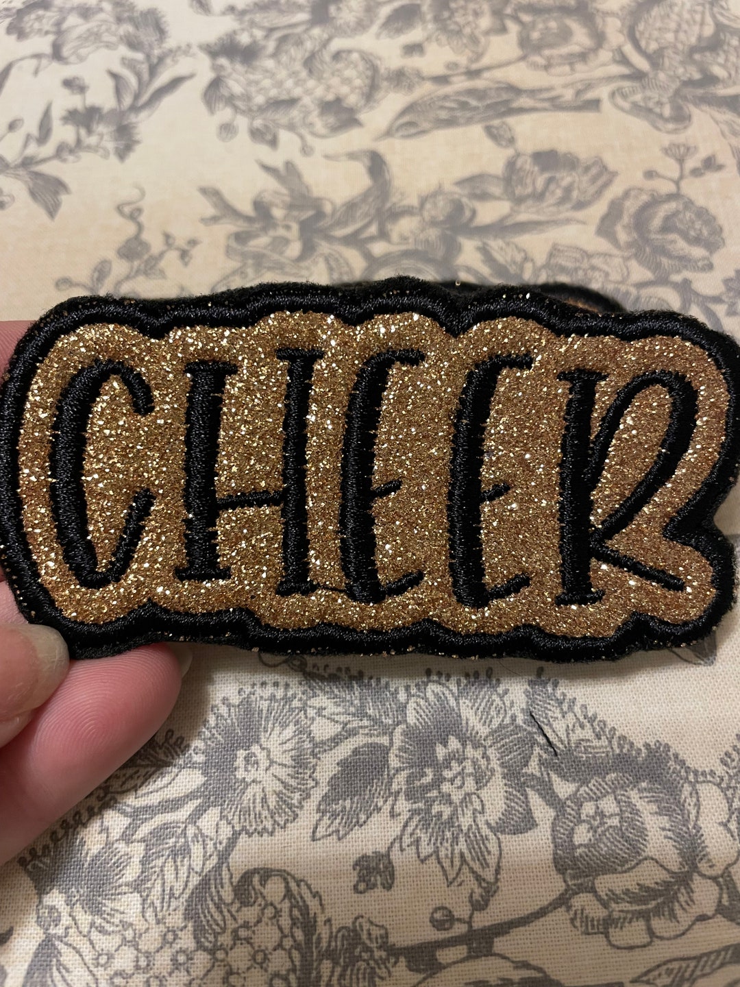 Glitter Cheer Iron on Patch, Cheer Hat Patch, Glitter Cheer Patch, - Etsy