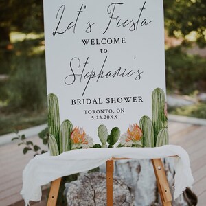 Let's Fiesta Welcome Sign-cactus Welcome Sign Bridal Shower-let's ...