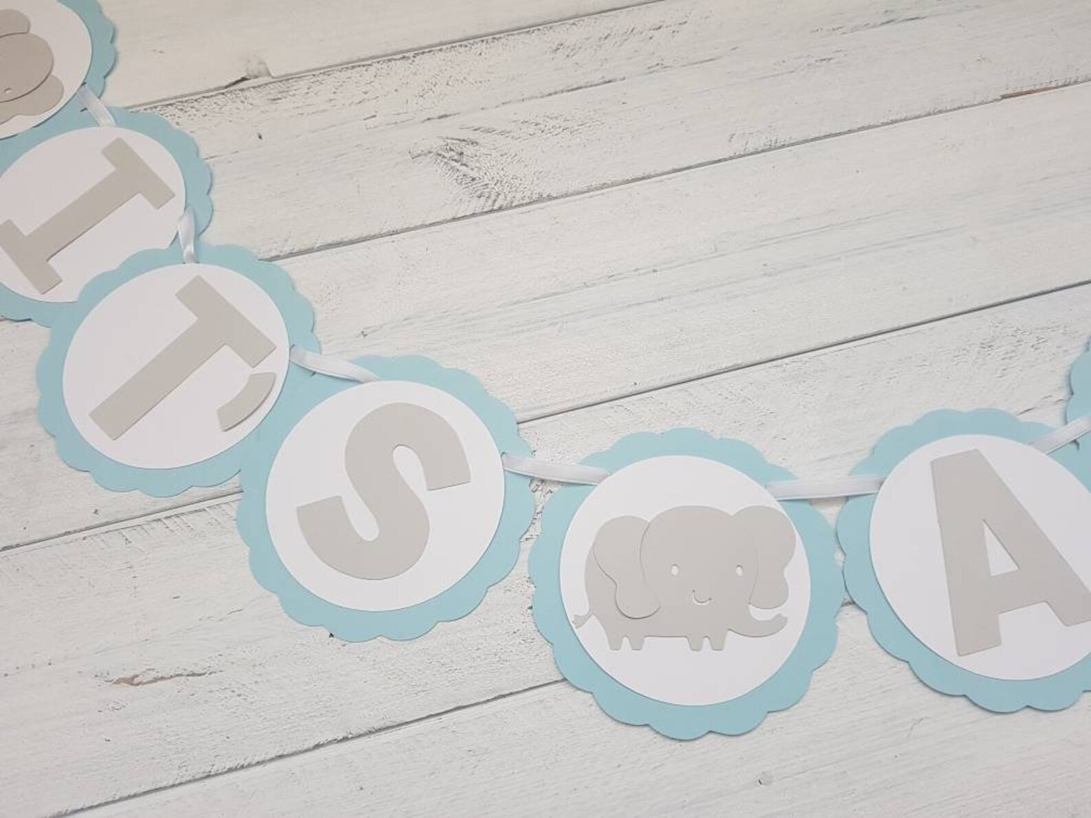 It's a Boy Baby Shower Banner Light Blue and Grey | Etsy