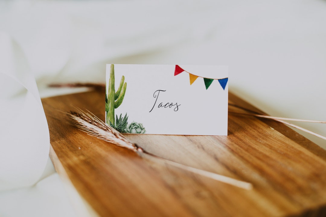 Let's Fiesta Food Label Tent Cards-cactus Let's Fiesta Food Labels Tent ...