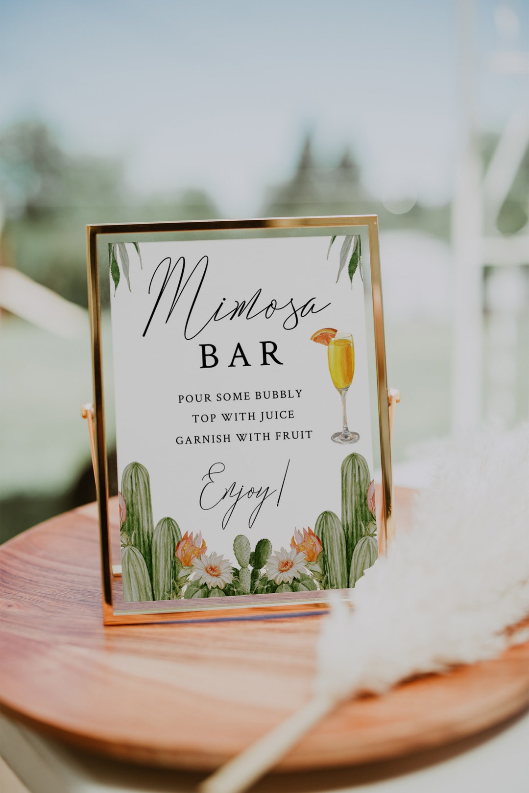 Mimosa Bar Sign Template-let's Fiesta Cactus Mimosa Bar Sign Set-desert ...