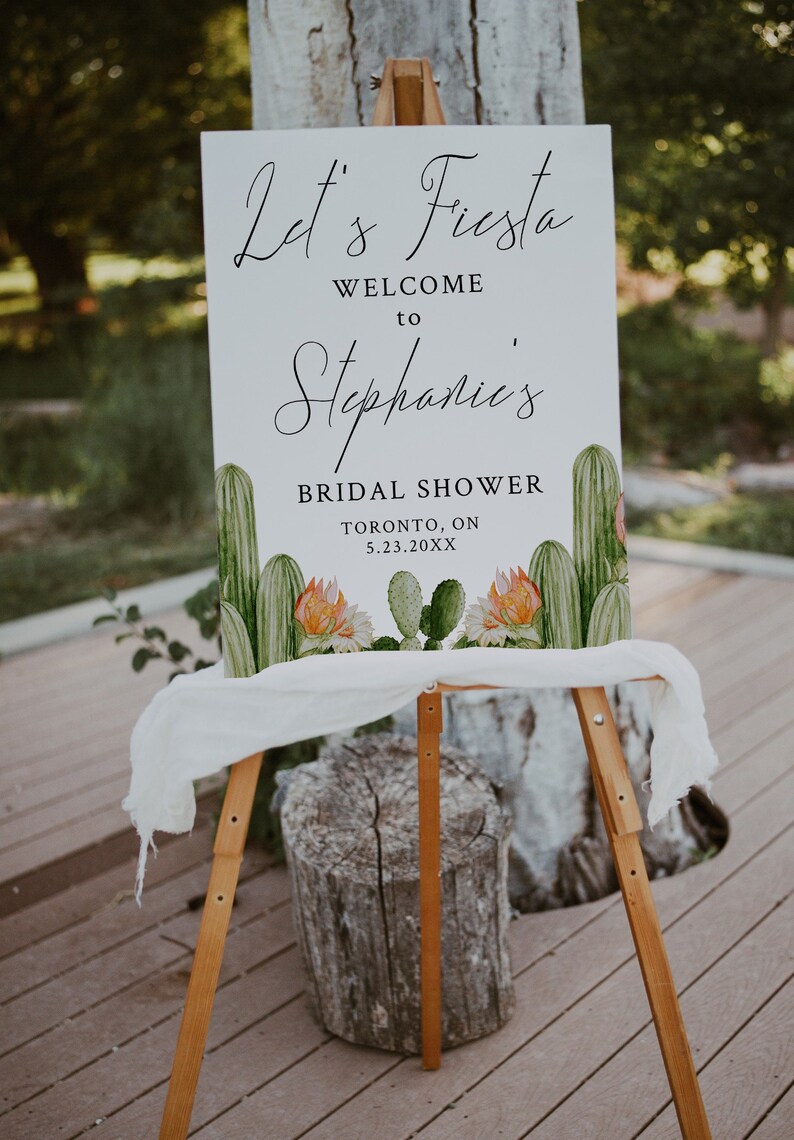 Let's Fiesta Welcome Sign-cactus Welcome Sign Bridal Shower-let's ...