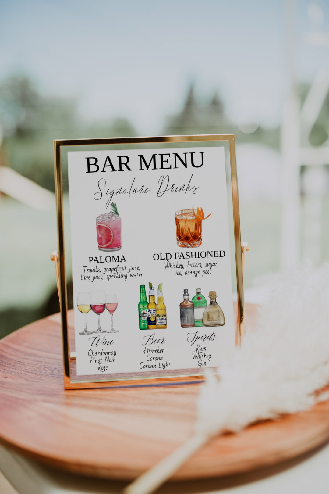 Signature Drinks Bar Menu Sign Template-signature Cocktail Sign ...