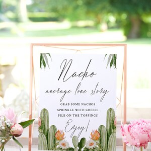Nacho Average Love Story Bar Sign Set Template-nacho Bar Sign and Food ...