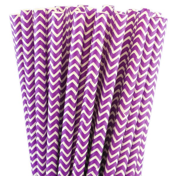 Purple Chevron Straw - Etsy