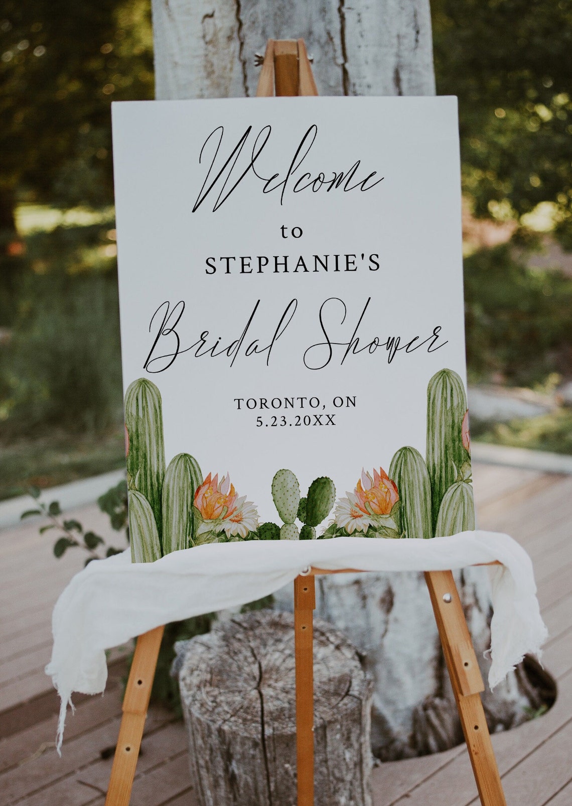 Welcome Sign Bridal Shower-cactus Welcome Sign Bridal Shower-let's ...