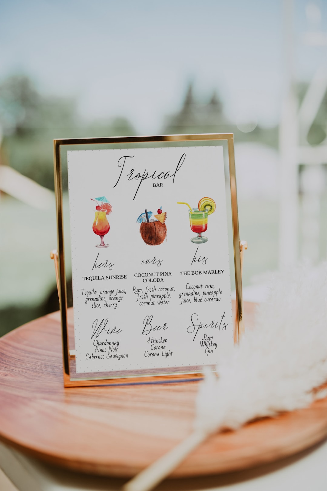Signature Drinks Tropical Bar Menu Sign Template-signature Cocktail ...