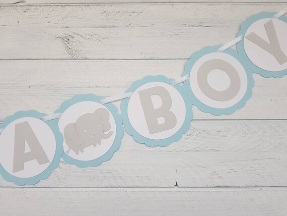 It's a Boy Baby Shower Banner Light Blue and Grey | Etsy
