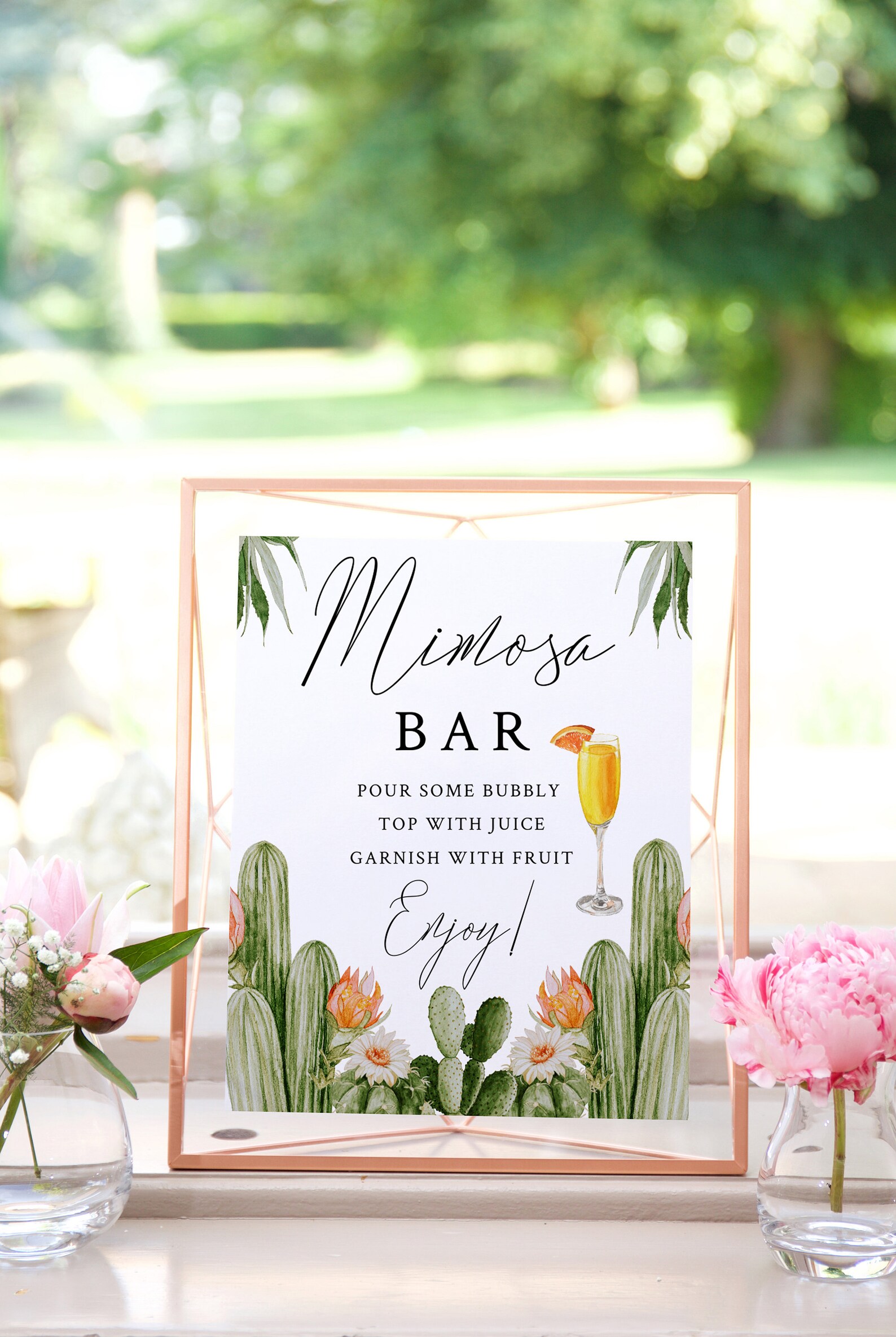 Mimosa Bar Sign Template-let's Fiesta Cactus Mimosa Bar Sign Set-desert ...