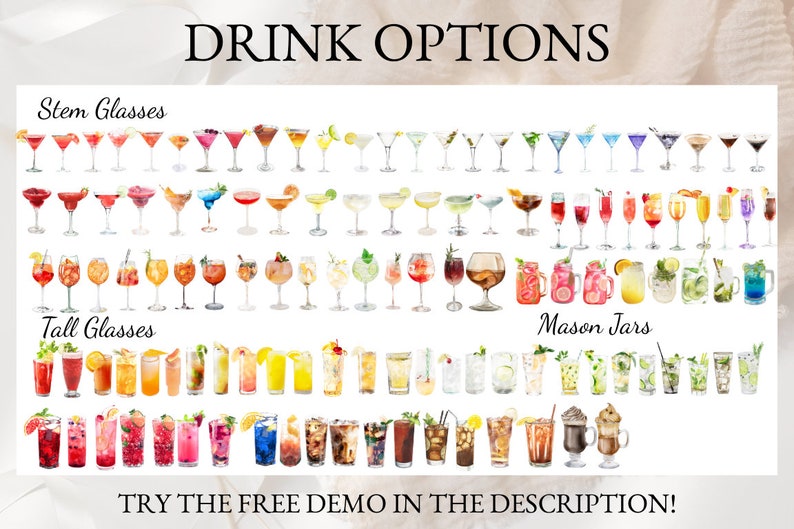 Signature Drinks Bar Menu Sign Template-signature Cocktail - Etsy