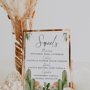 Sweets Sign-cactus Sweets Bridal Shower Sign-let's Fiesta Dessert Bar ...