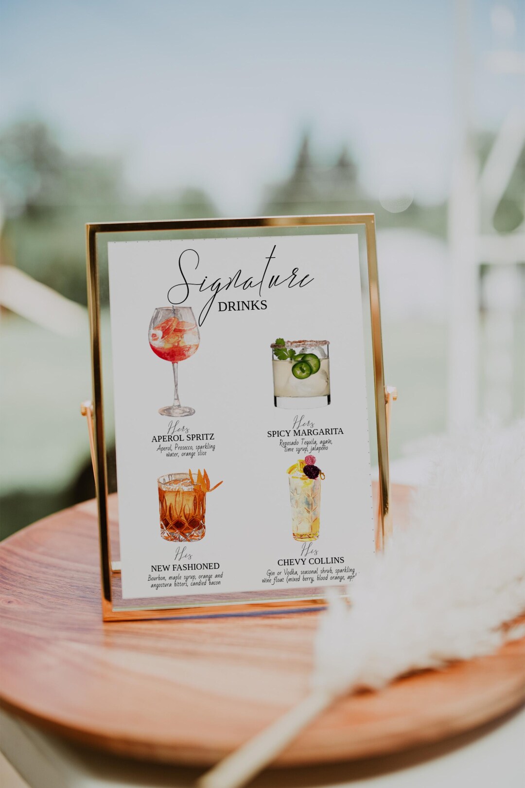 Signature Drinks Sign Template-his & Hers Signature Cocktail Sign ...