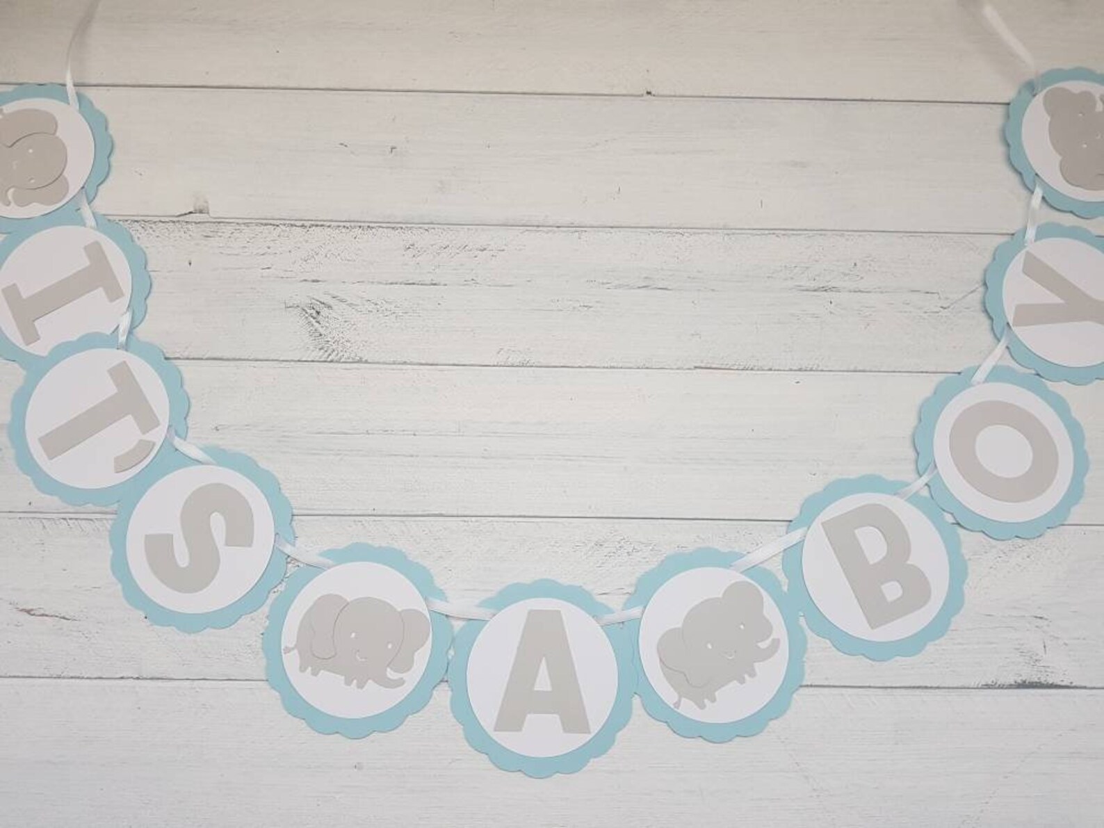 It's a Boy Baby Shower Banner Light Blue and Grey | Etsy
