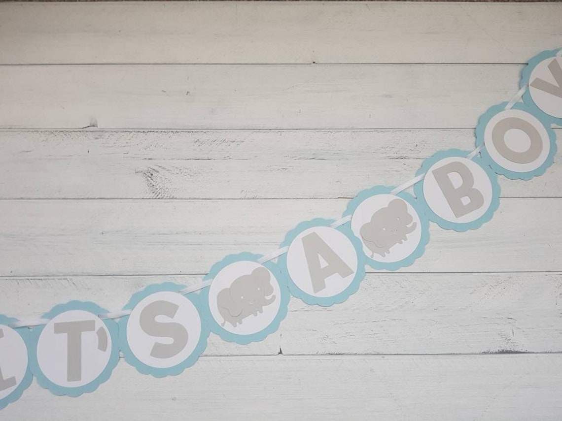 It's a Boy Baby Shower Banner Light Blue and Grey | Etsy