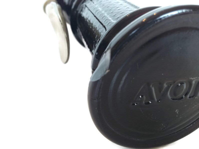 Vintage black glass Avon cologne bottle water pump shaped | Etsy