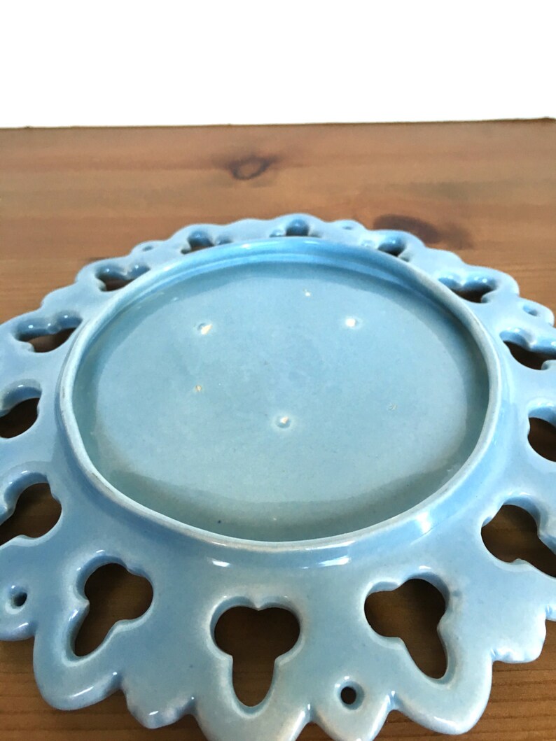 Vintage Blue Lattice Edge Plate Porcelain Decorative Dish | Etsy