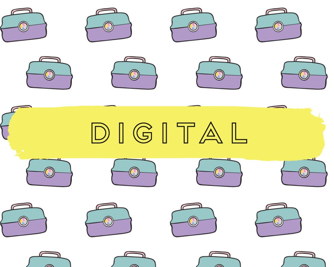90s Baby, Caboodles Inspired Cosmetic Case, Digital Vellum Paper Design ...