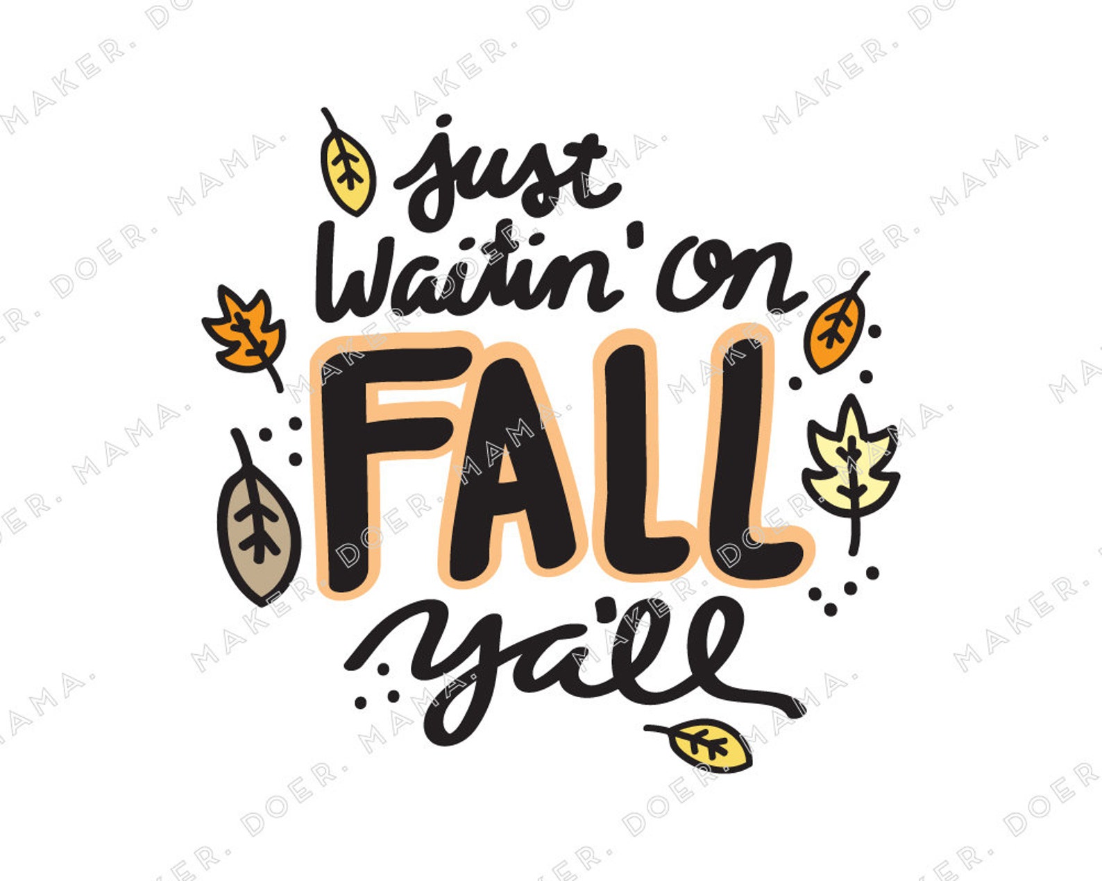 Waitin' on Fall Ya'll Digital Printable Die Cut for - Etsy