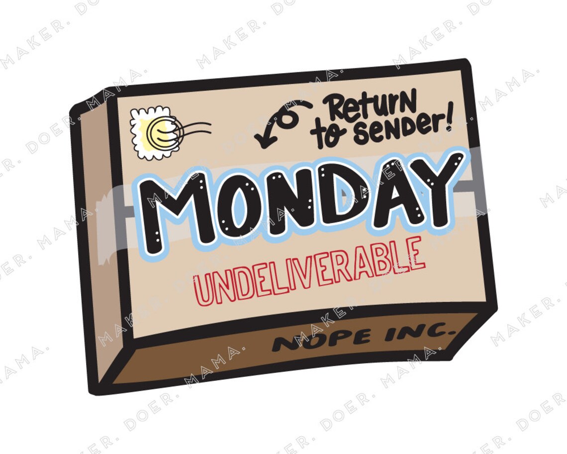 Monday Vibes, Return to Sender, Digital Printable Die Cut Planner ...