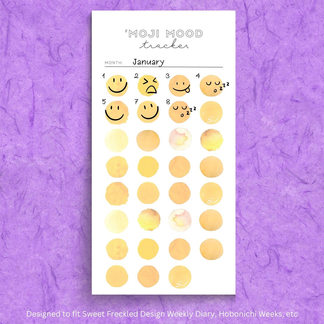 Printable Emoji Mood Tracker for Sweet Freckled Designs Weekly Diary ...