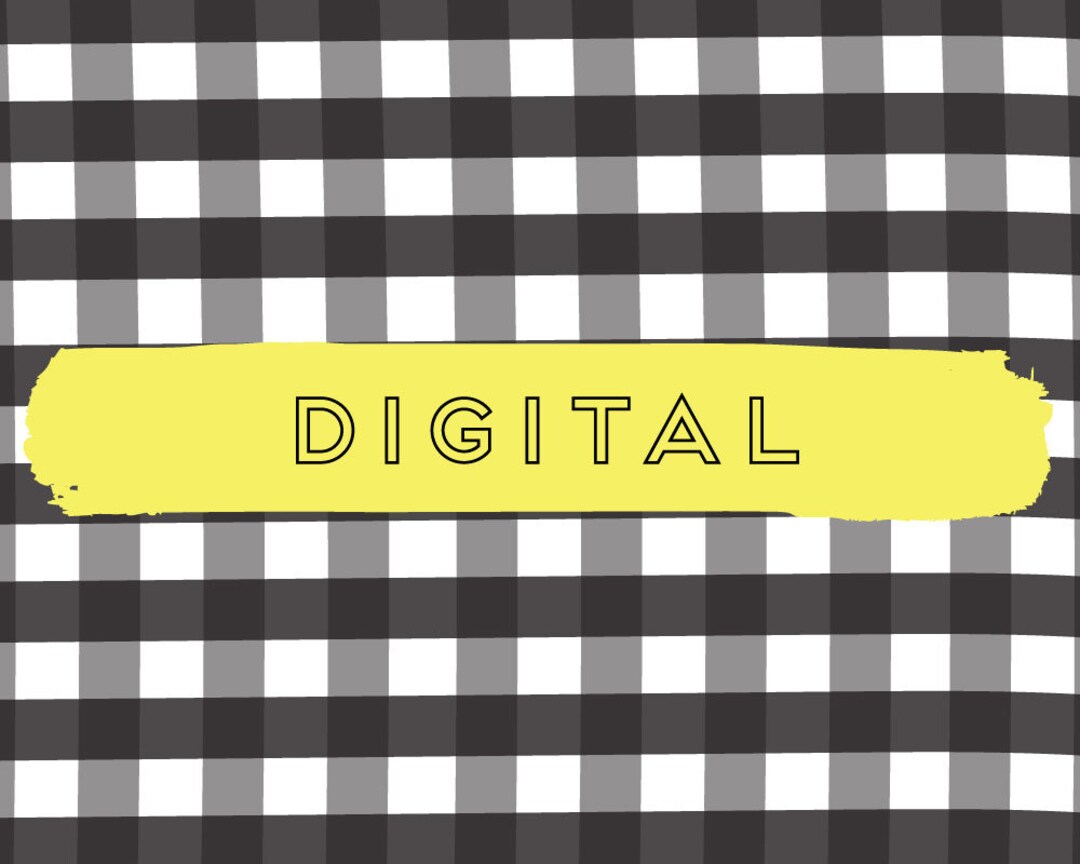 Gingham Style, Black Minimalist, Digital Vellum or Acetate Paper ...