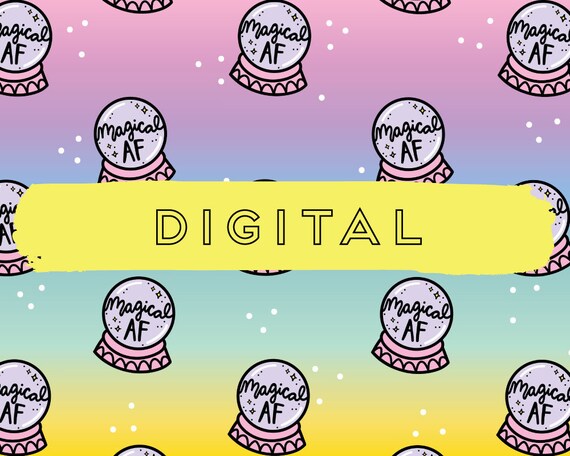 Magical AF Girl Crystal Ball Digital Printable Vellum for Ring - Etsy