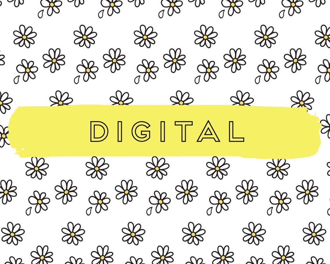 Sweet Simple Doodle Daisy, Digital Floral Paper Vellum Design for Ring ...